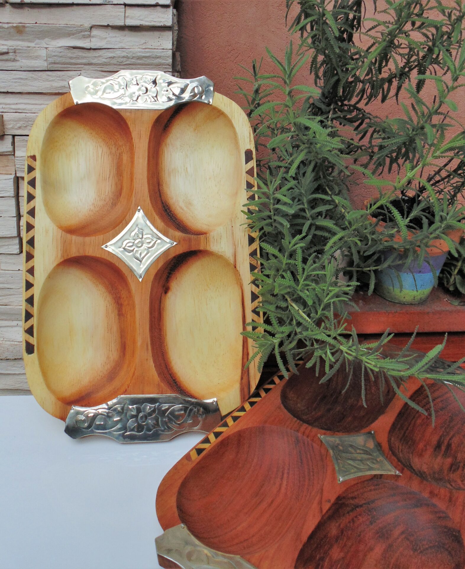 Copetinero Pacará taraceado con alpaca 4 divisiones - Aitue Argentina