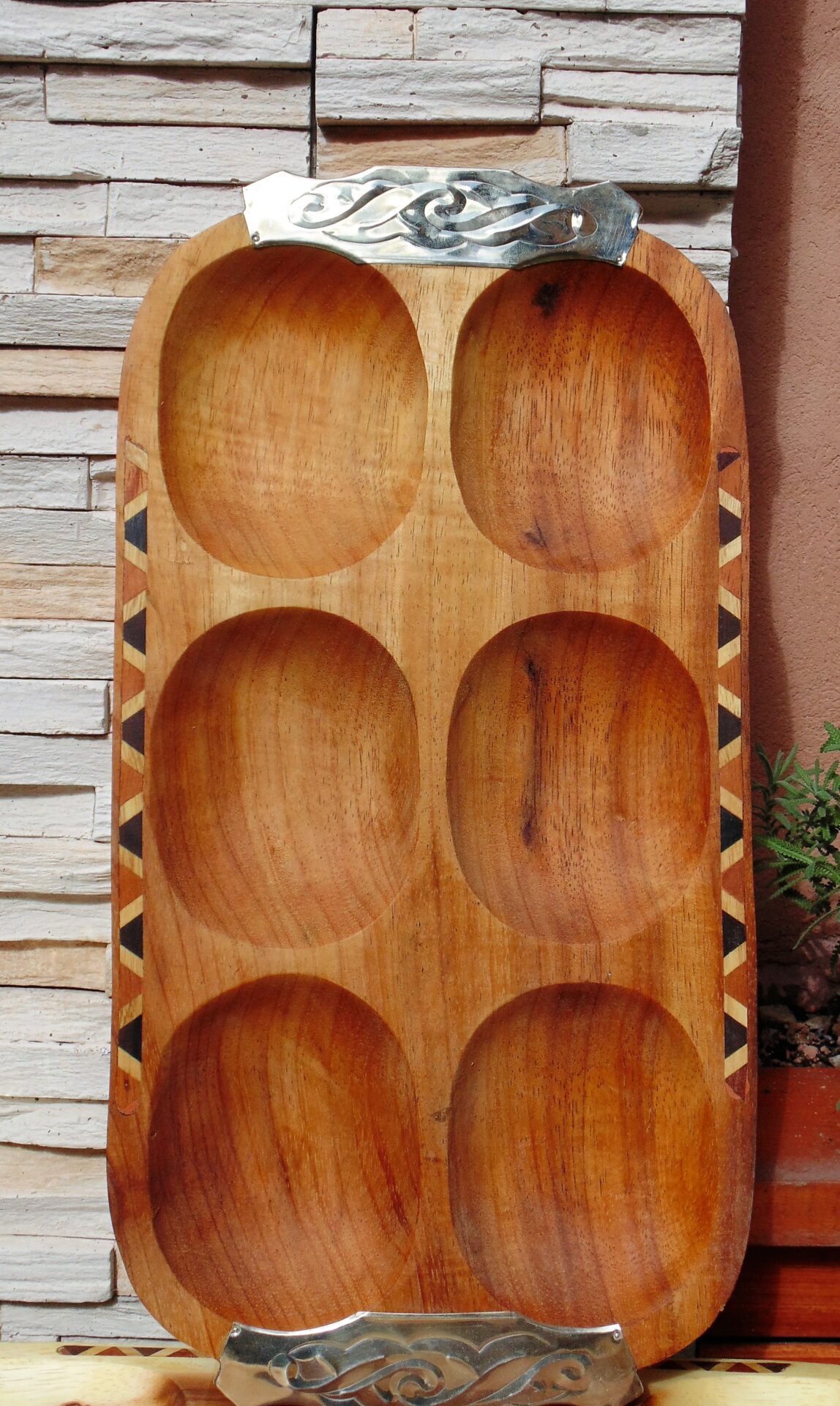 Copetinero Pacará taraceado con alpaca 6 divisiones - Aitue Argentina